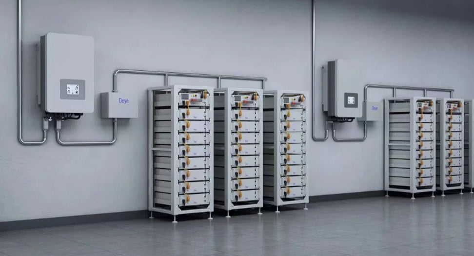 Deye 100kW Hybrid Solar System Package with 122.88kWh Lithium Storage – New Yellow Solar